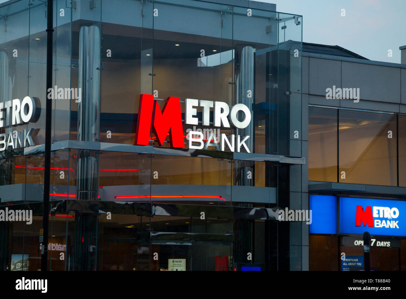 A high street branch of the Metro Bank / Metrobank bank. Two Rivers ...