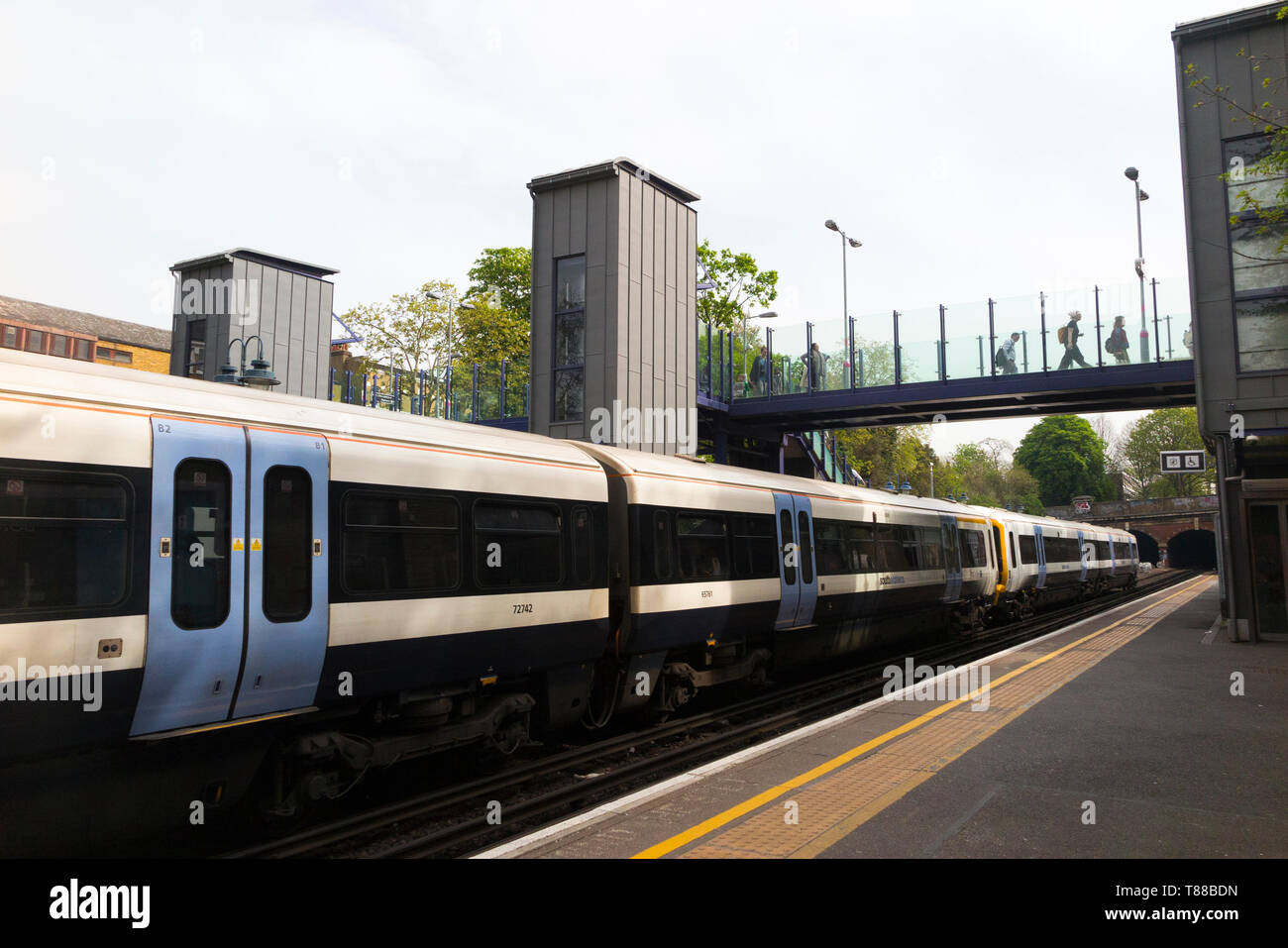 The railway platform / platforms with lifts lift & and train passengers ...