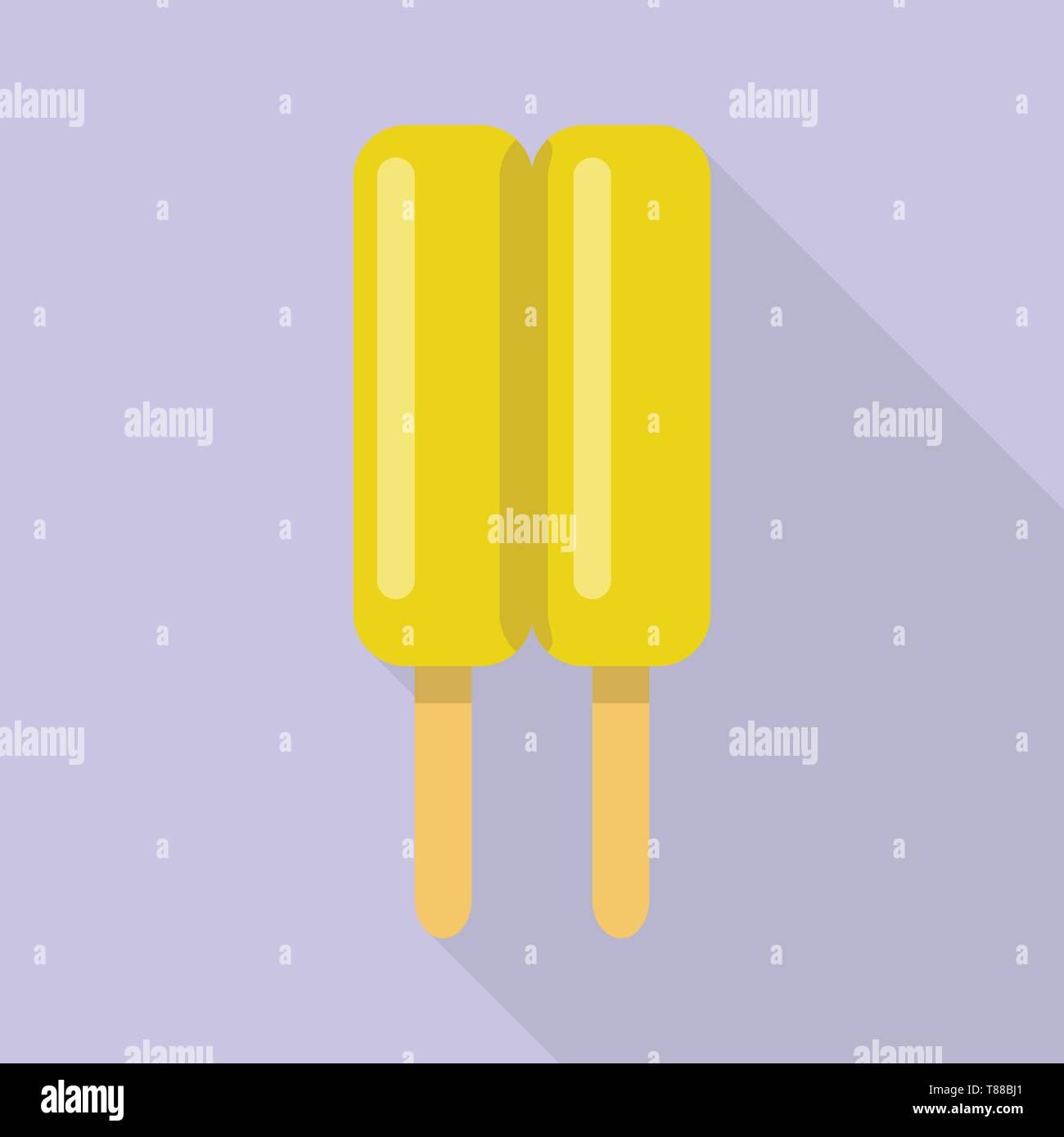 Double wood stick popsicle icon, flat style Stock Vector Image & Art ...