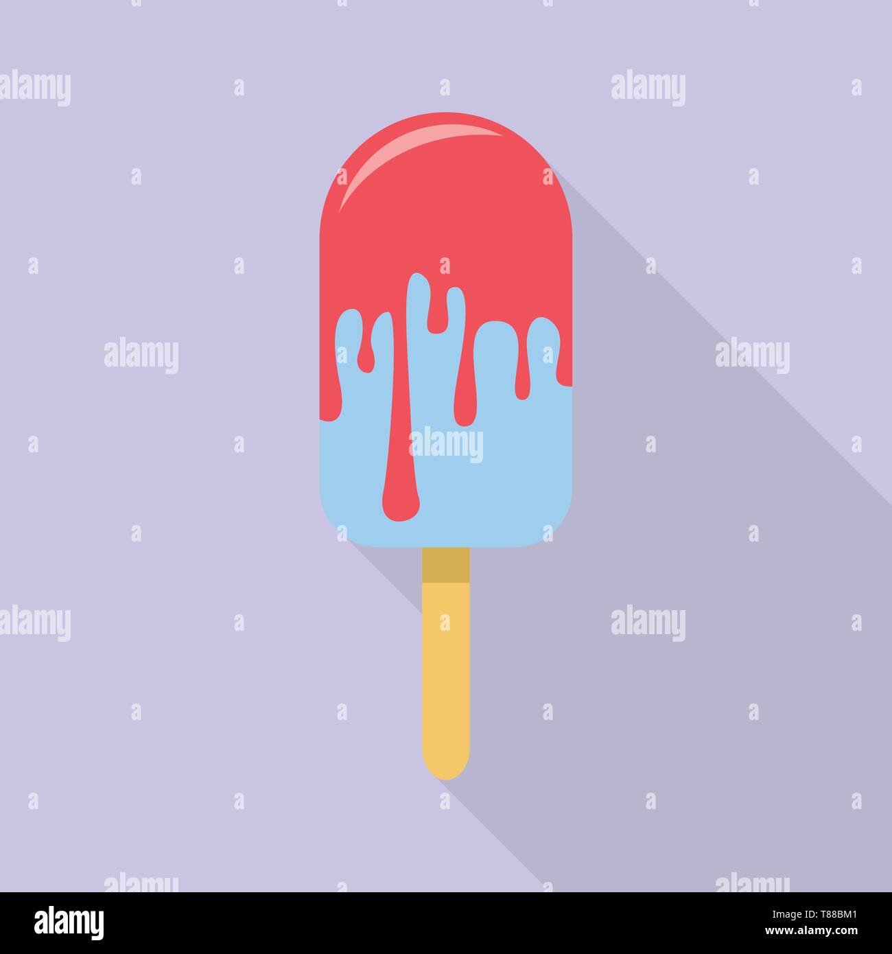 Blue red popsicle icon, flat style Stock Vector Image & Art - Alamy