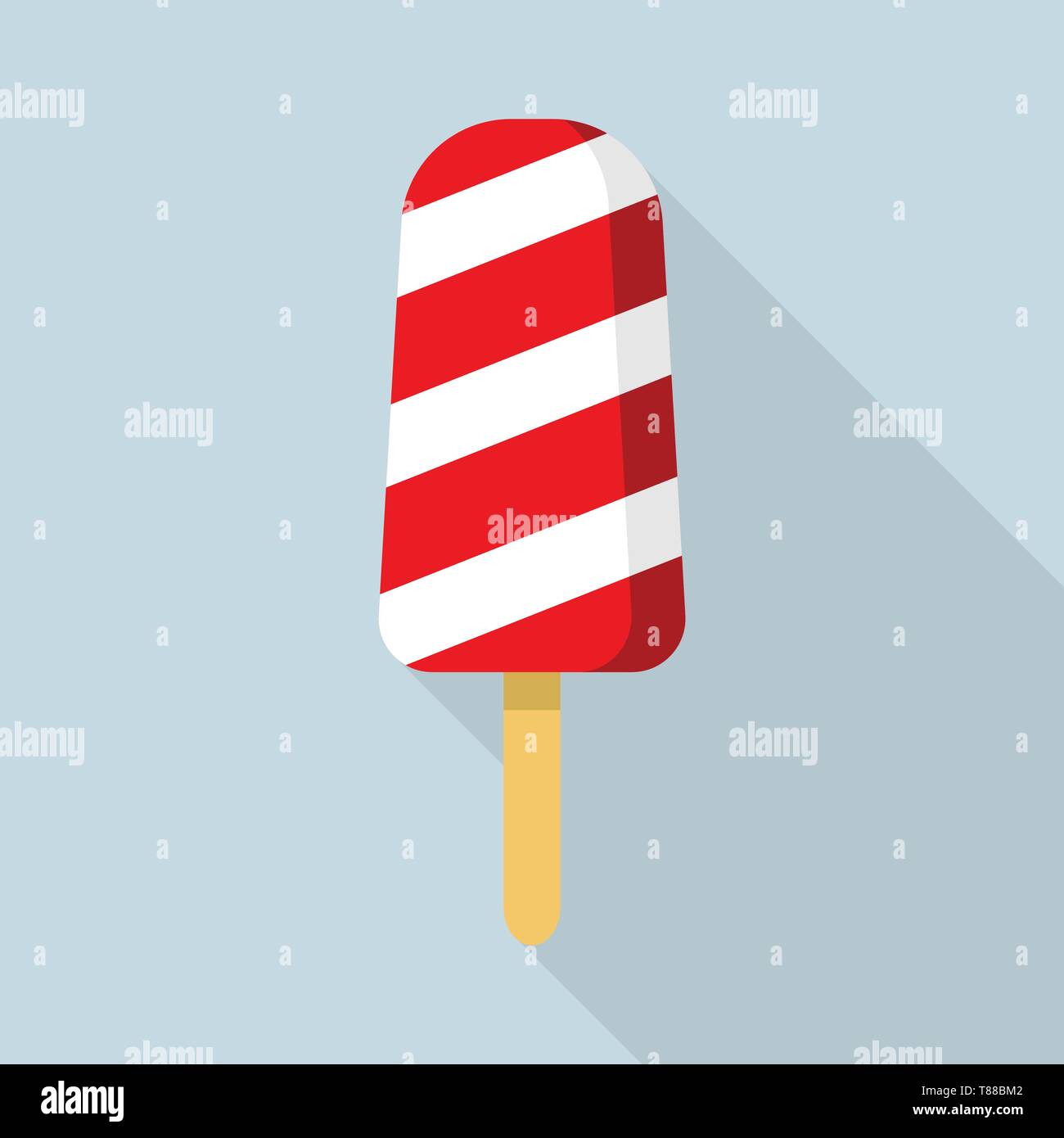 Red striped popsicle icon, flat style Stock Vector Image & Art - Alamy