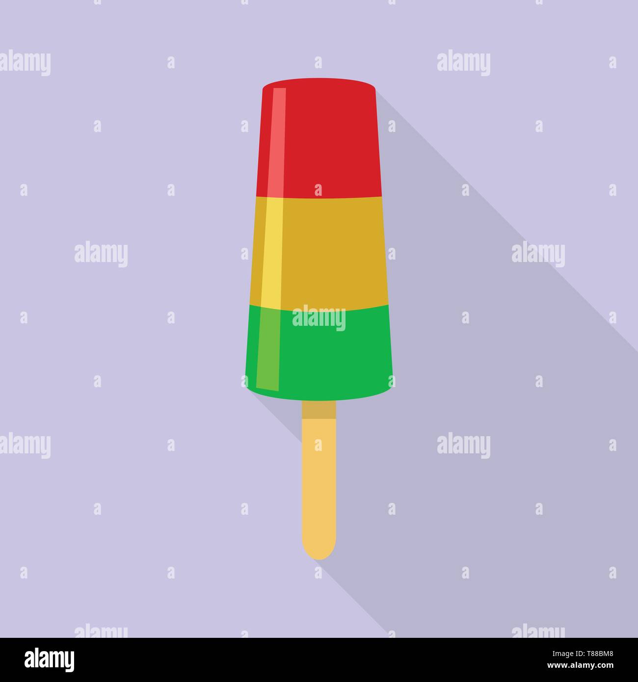 Red yellow green popsicle icon, flat style Stock Vector Image & Art - Alamy