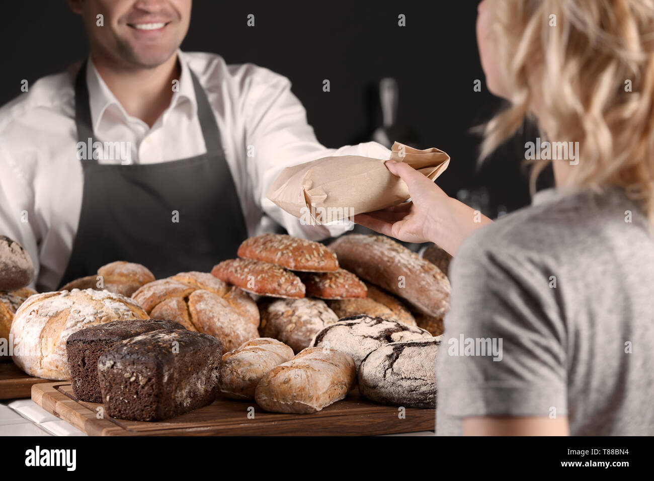 Buying fresh bread hi-res stock photography and images - Alamy