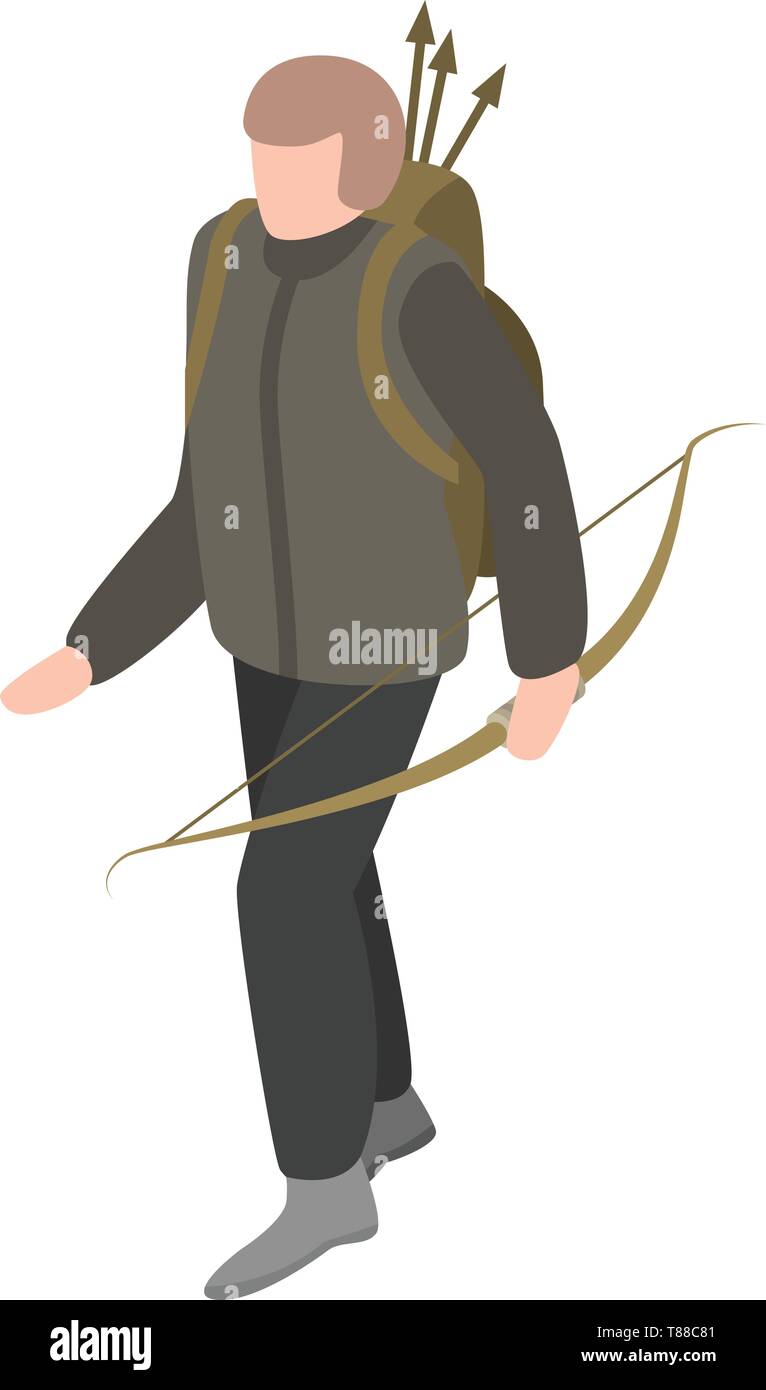 Cartoon Hunter With Bow And Arrow