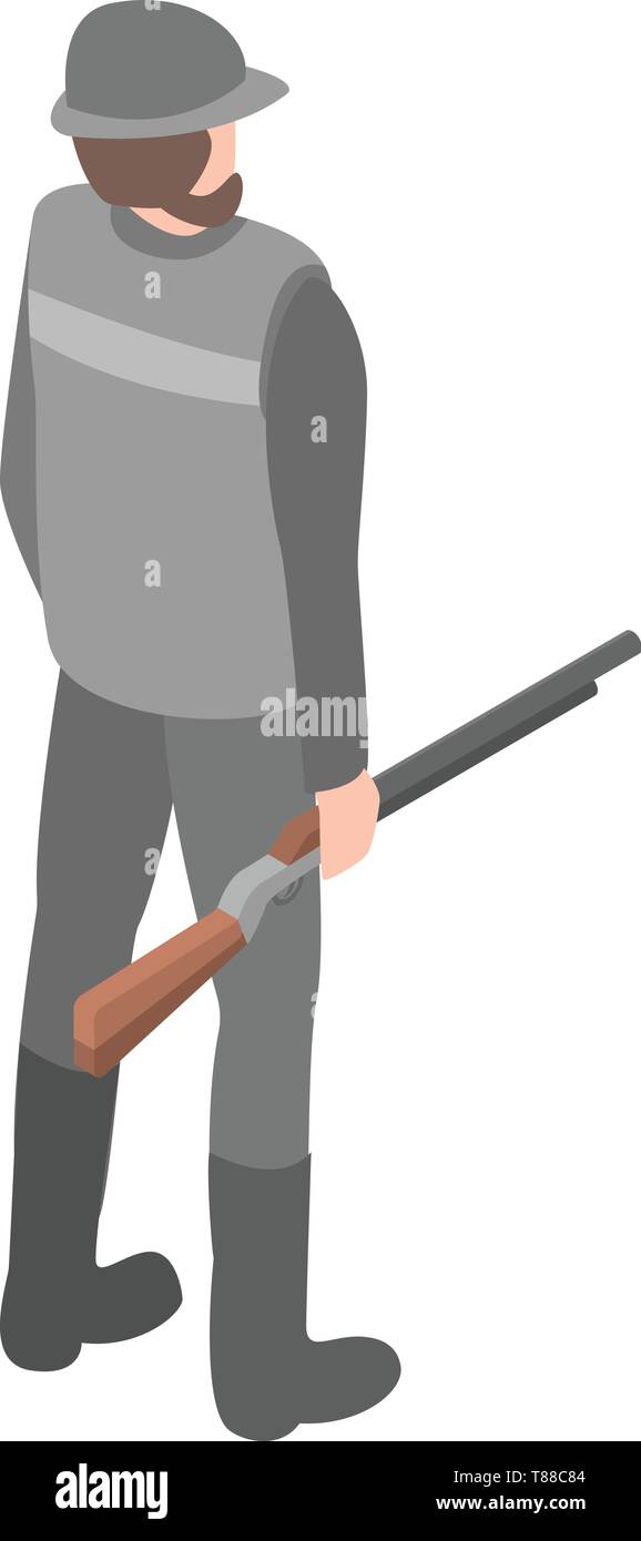 Modern hunter icon, isometric style Stock Vector Image & Art - Alamy