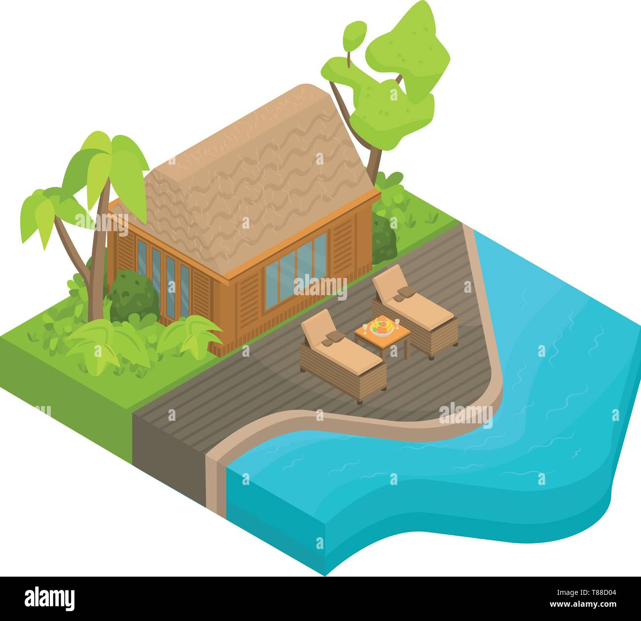 Tropical Island House Icon Isometric Style Stock Vector Image And Art