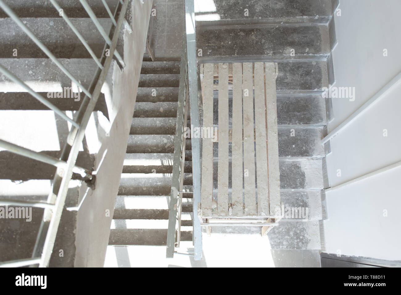 Room with ladders during under renovation, remodeling and construction ...