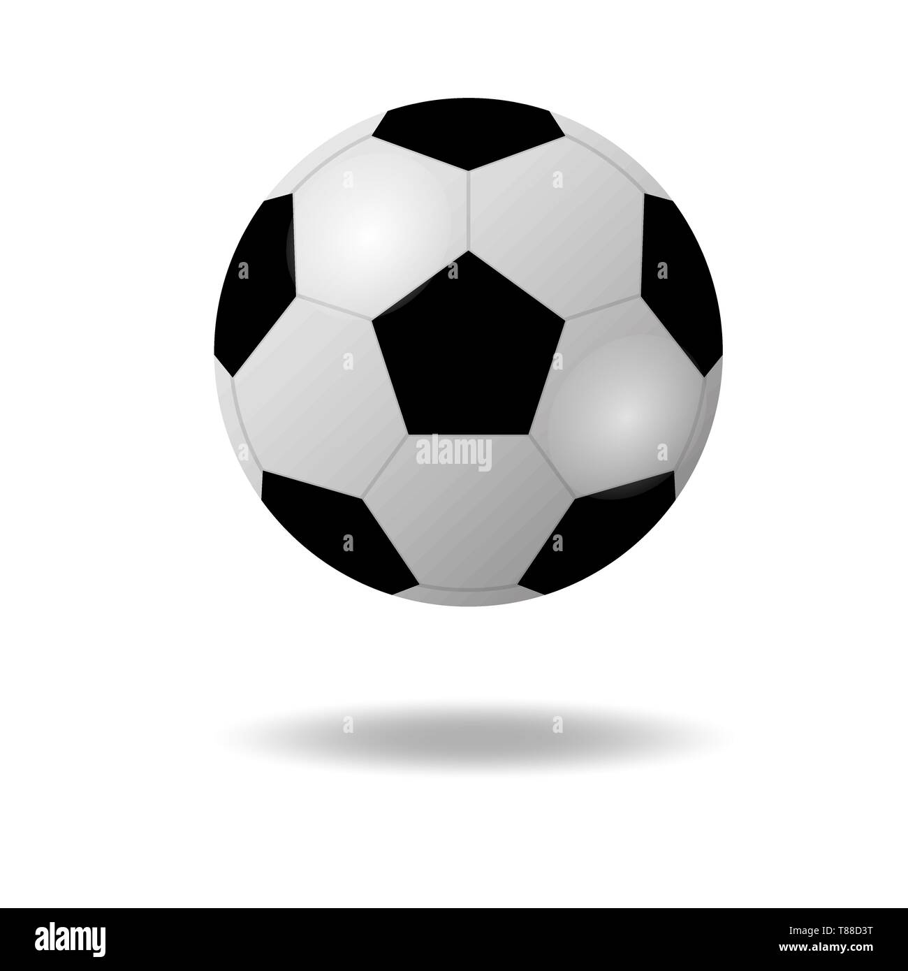 Football or soccer ball floating with shadow isolated on white ...