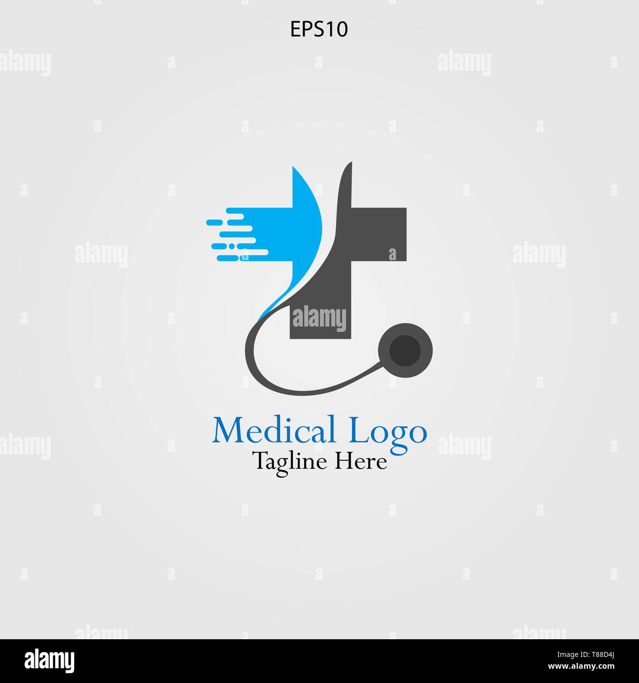 THE CROSS AND STETHOSCOPE SIMPLE DESIGN Stock Photo - Alamy