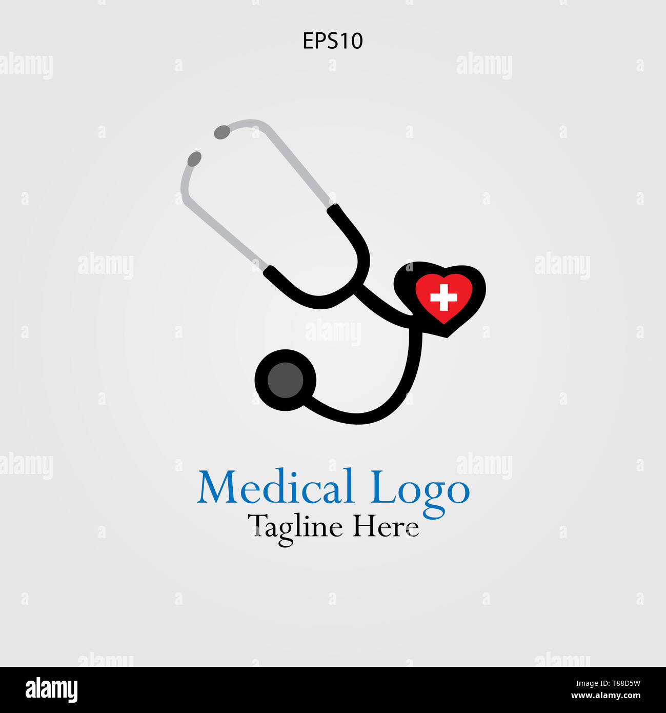 THE CROSS AND STETHOSCOPE SIMPLE DESIGN Stock Photo - Alamy