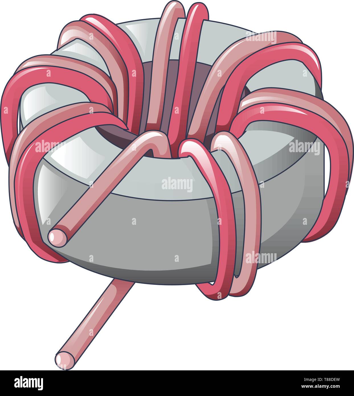 Metal wire on magnetic coil icon, cartoon style Stock Vector Image ...