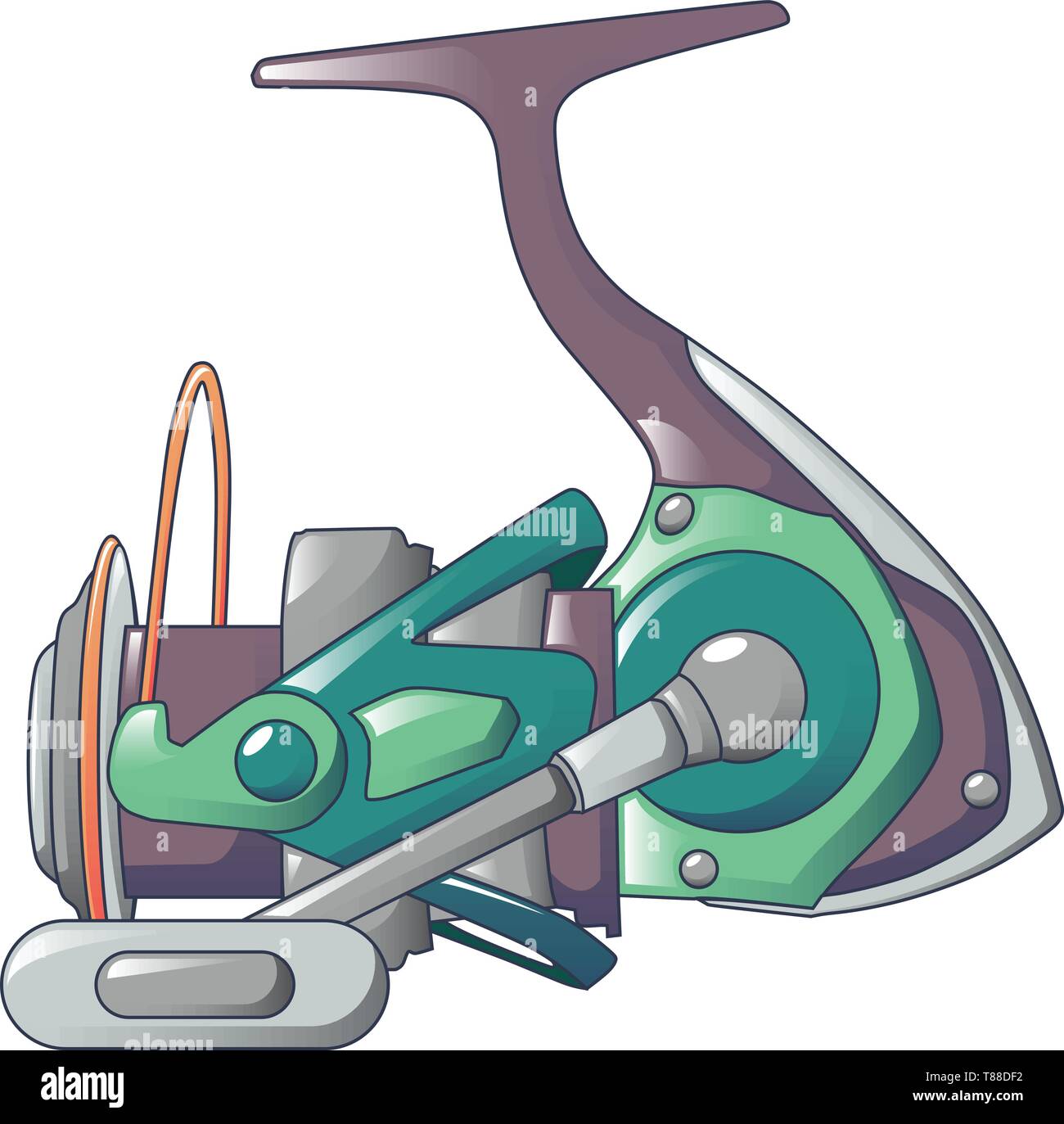 Modern fishing coil icon, cartoon style Stock Vector Image & Art - Alamy
