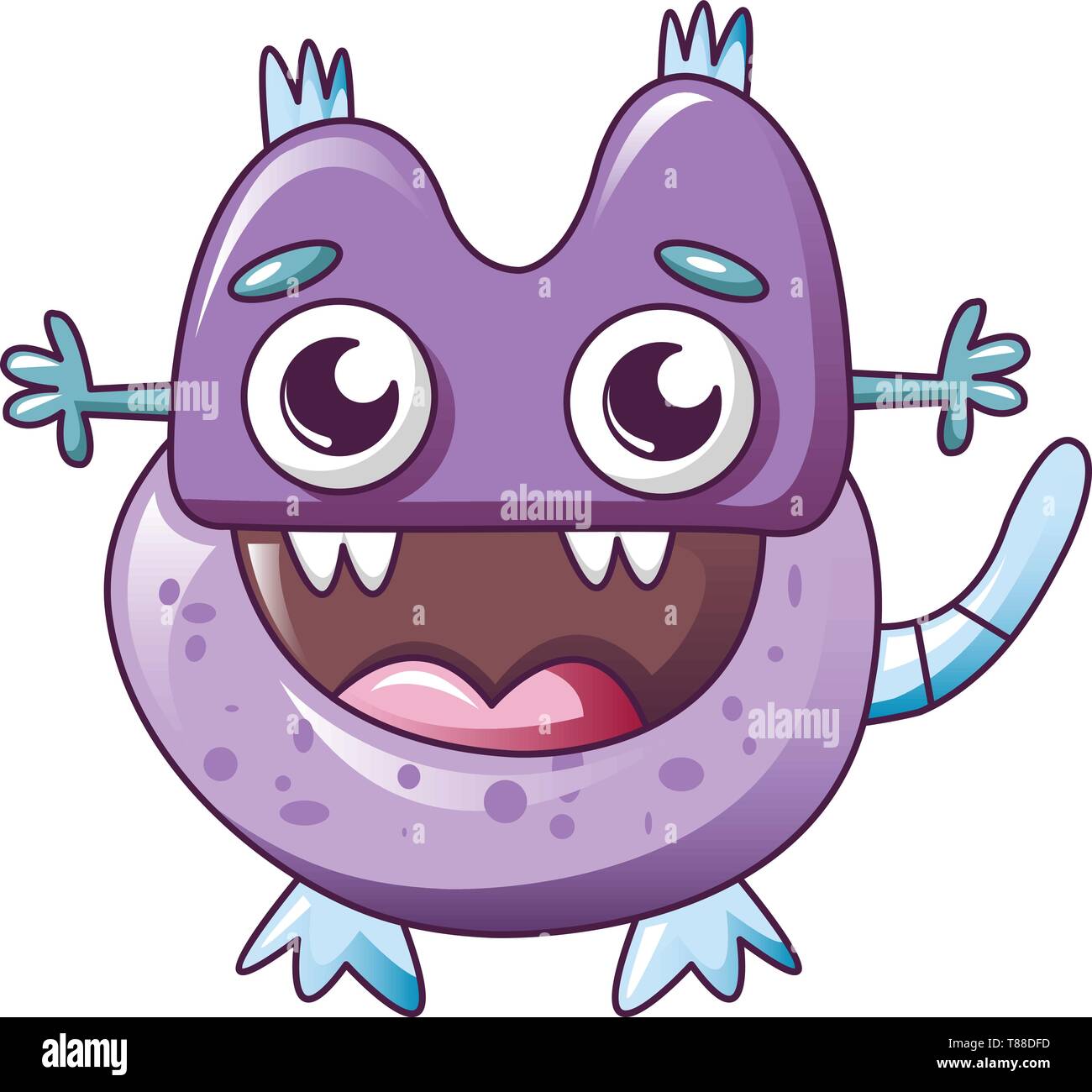Violet monster icon, cartoon style Stock Vector Image & Art - Alamy