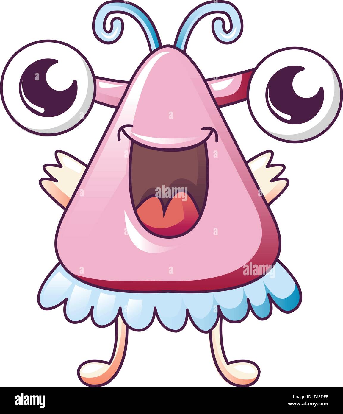 Pink happy monster icon, cartoon style Stock Vector Image & Art - Alamy
