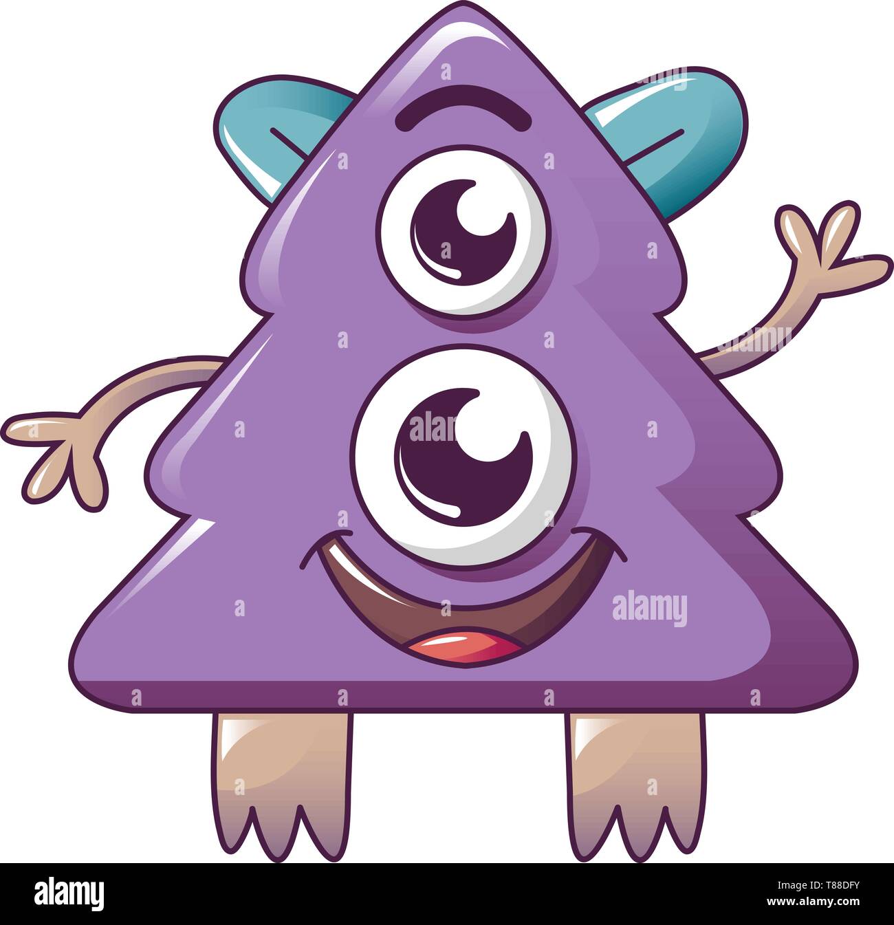 Violet imaginary monster icon, cartoon style Stock Vector Image & Art ...