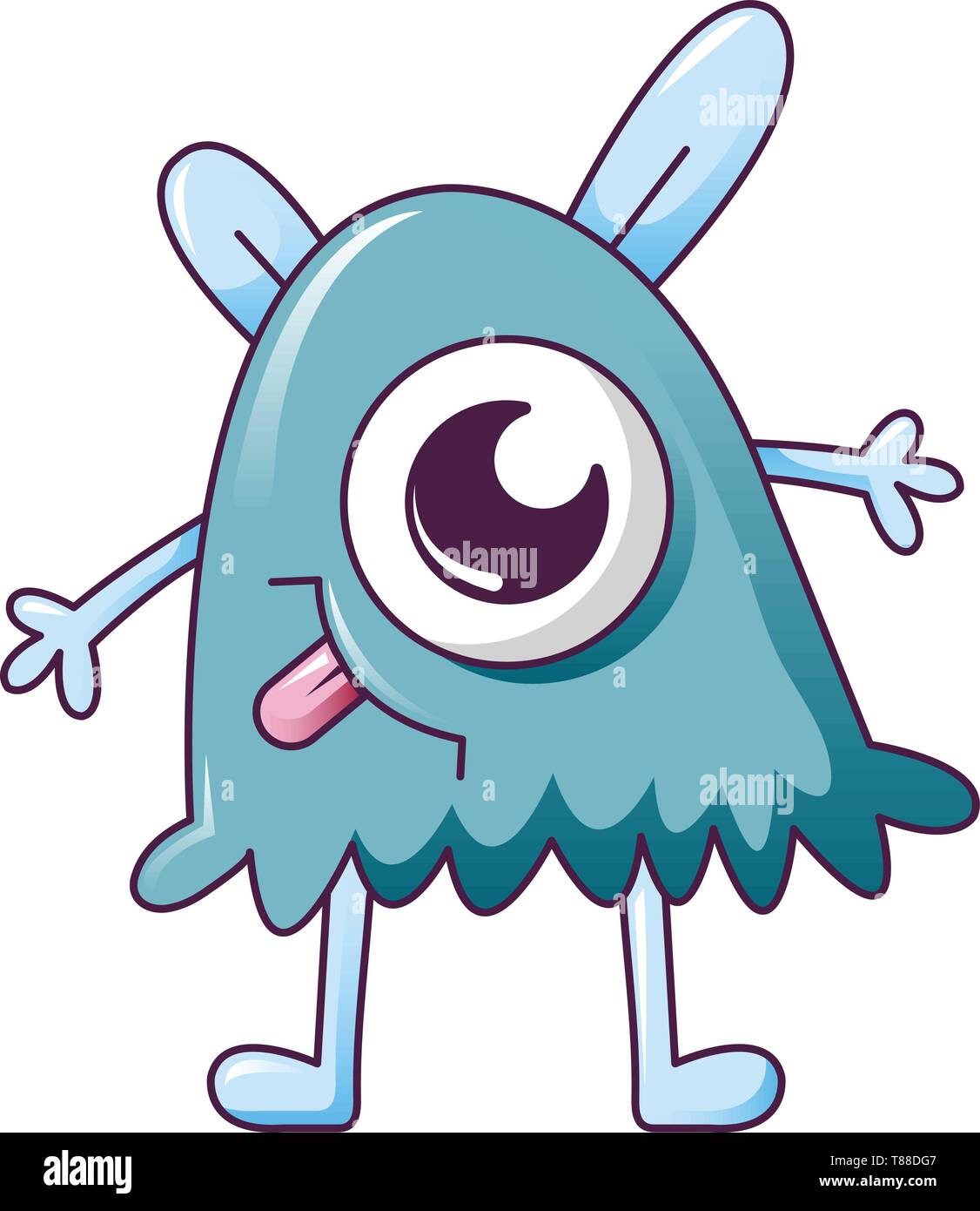 Fluffy monster icon, cartoon style Stock Vector Image & Art - Alamy