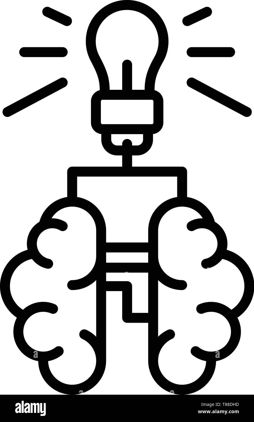 Ai brain icon, outline style Stock Vector Image & Art - Alamy