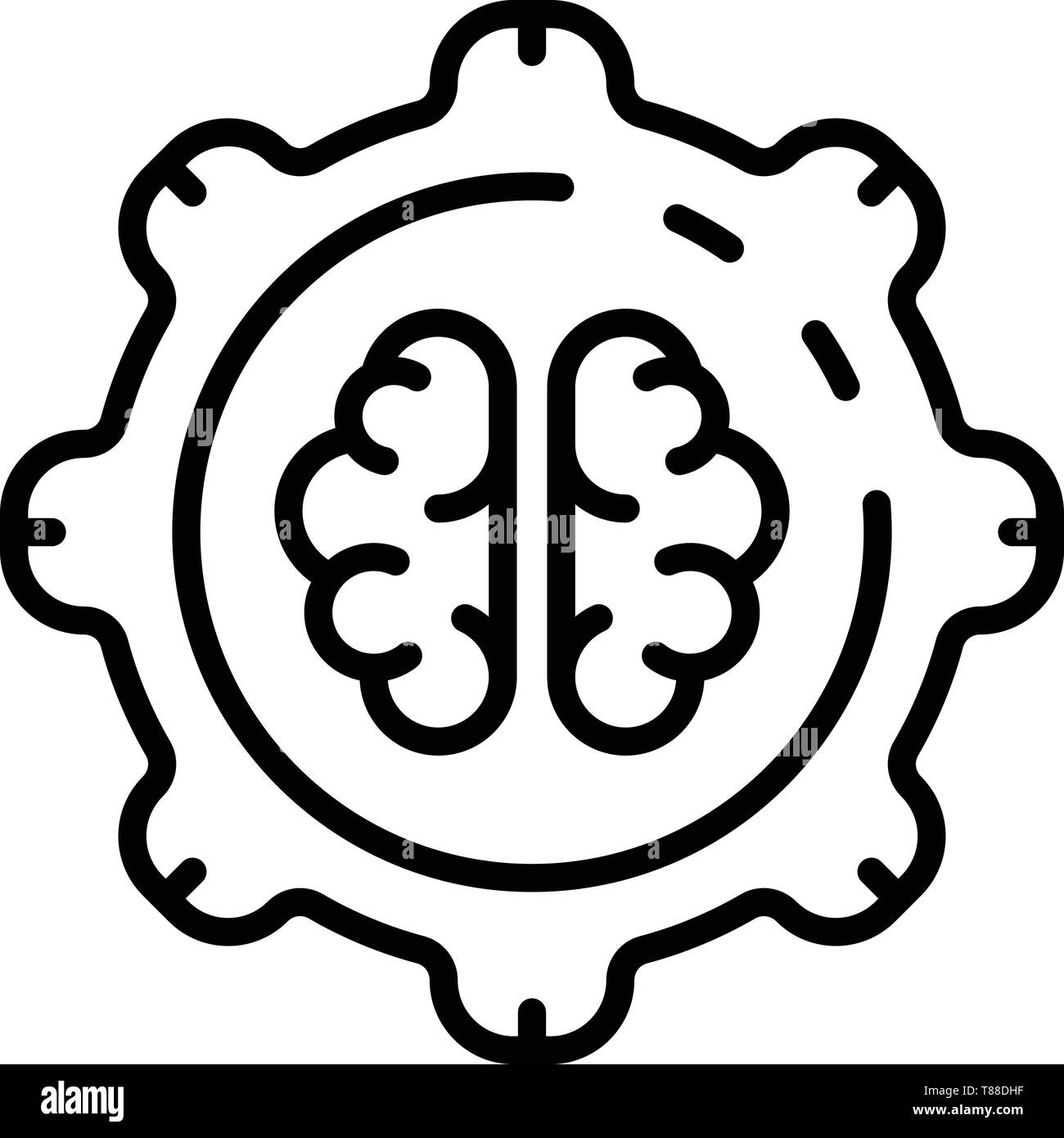 Ai brain gear technology icon, outline style Stock Vector Image & Art ...