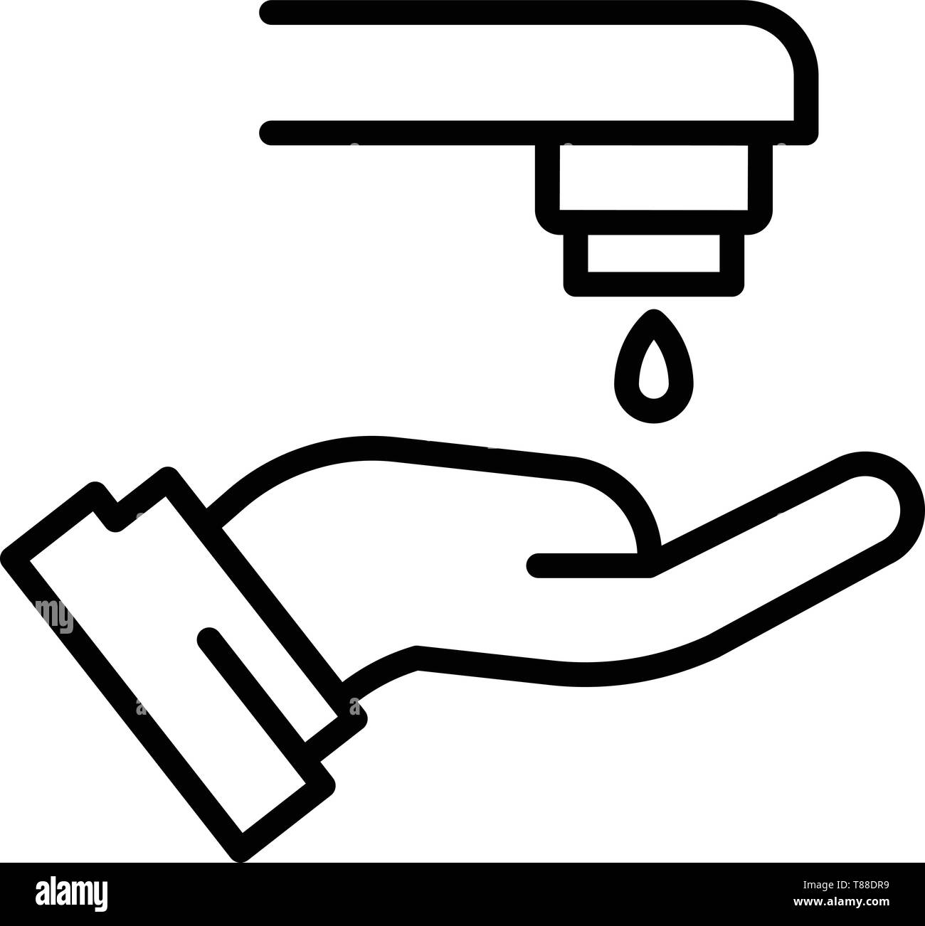 Wash hand icon, outline style Stock Vector Image & Art - Alamy
