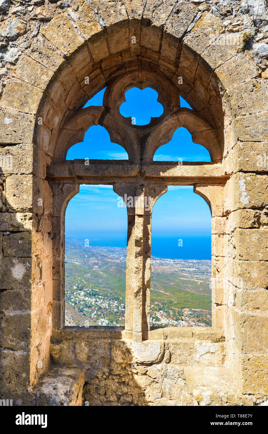 Amazing window view from the St. Hilarion Castle in Northern Cyprus ...