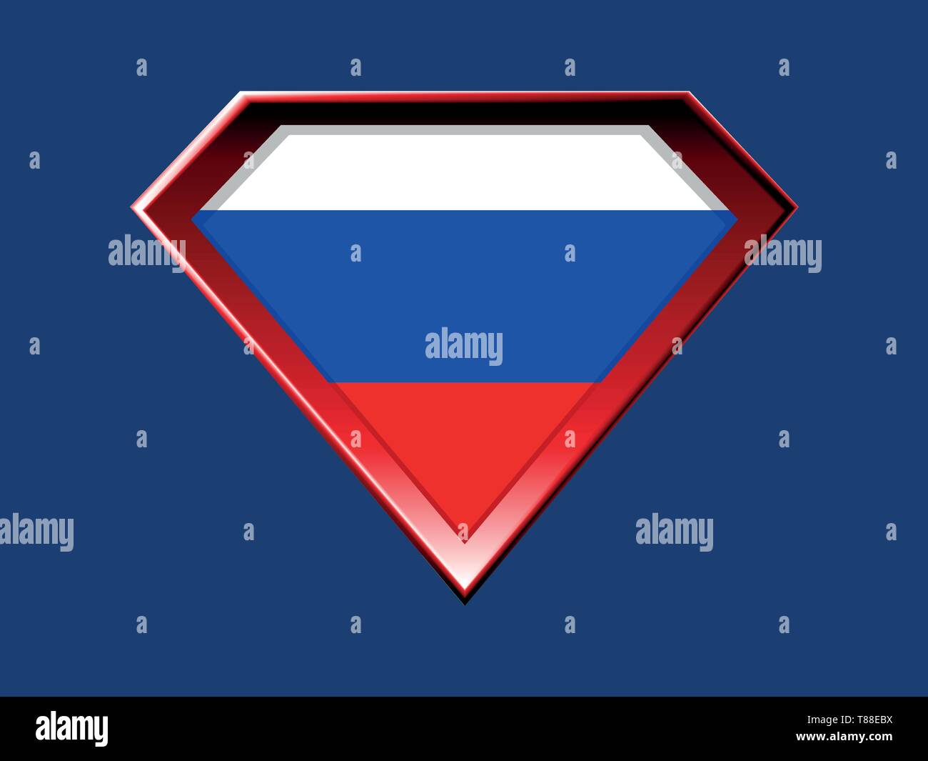 Russian flag in blue Stock Vector Images - Alamy