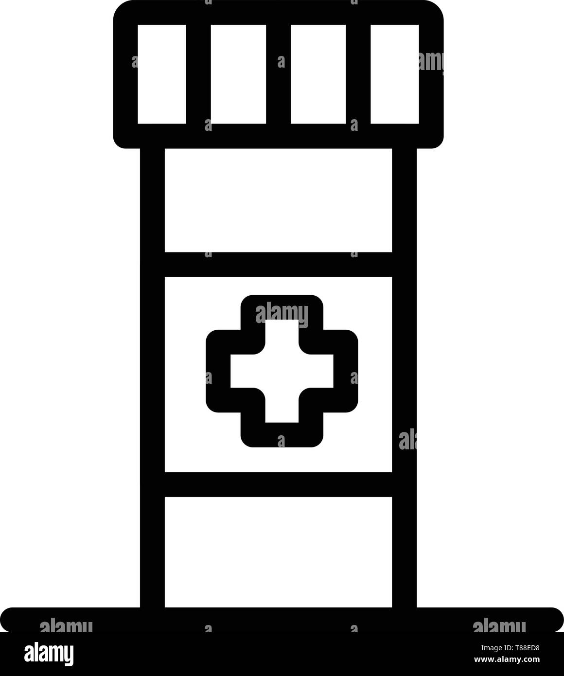 Pill box icon, outline style Stock Vector Image & Art - Alamy