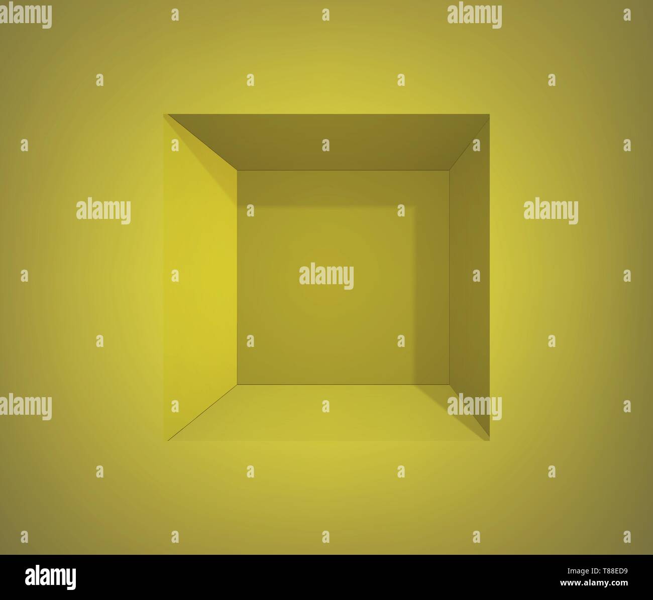 Box with depth in 3D effect and yellow color Stock Vector Image & Art ...