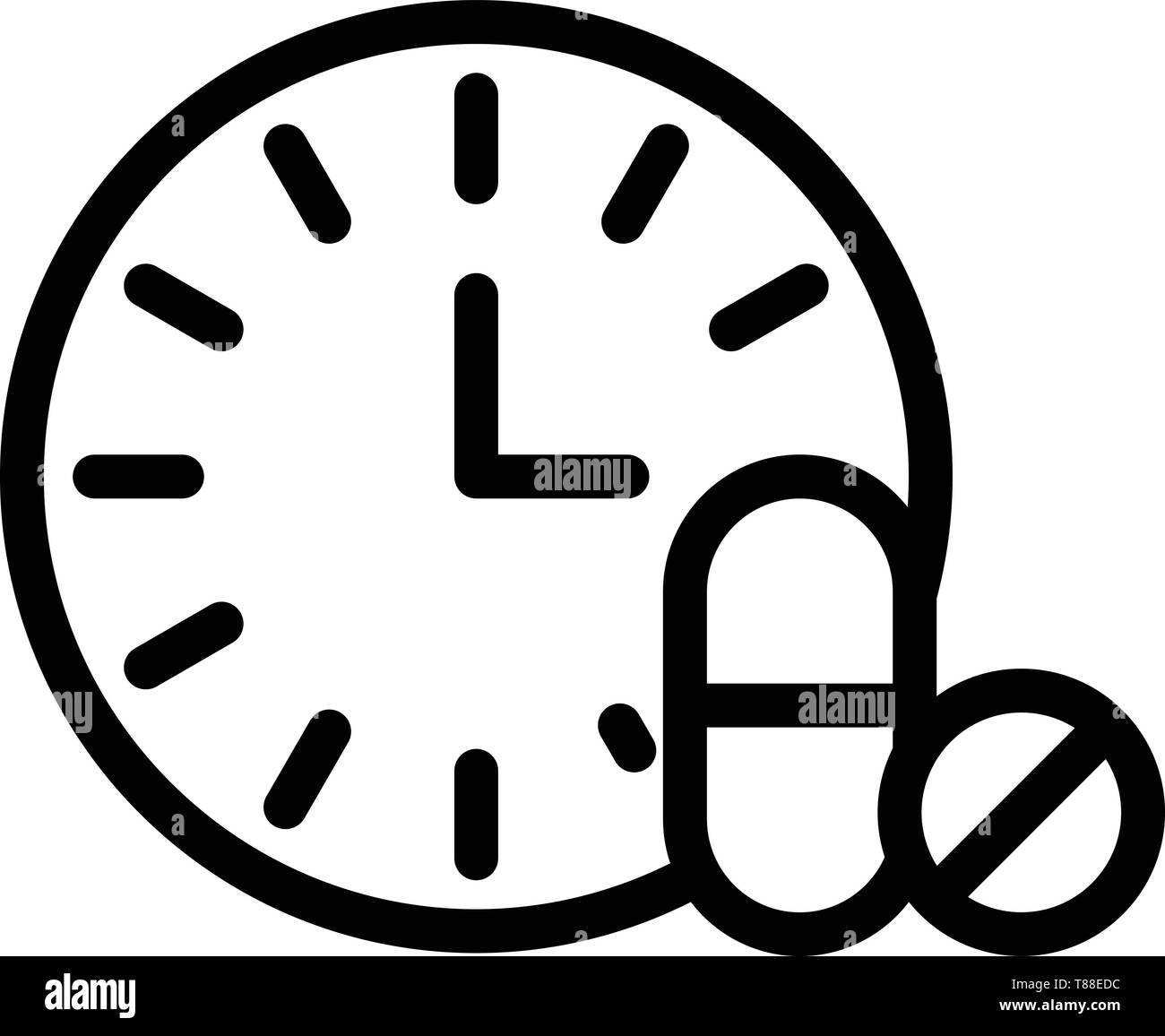Time pharmacy icon outline hi-res stock photography and images - Alamy