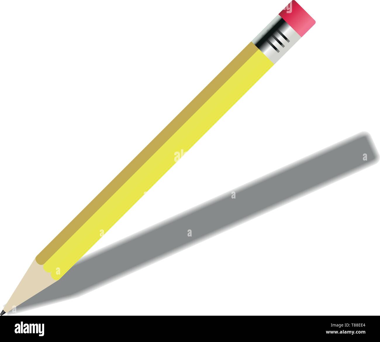 Classic yellow pencil against white background Stock Vector Image & Art ...