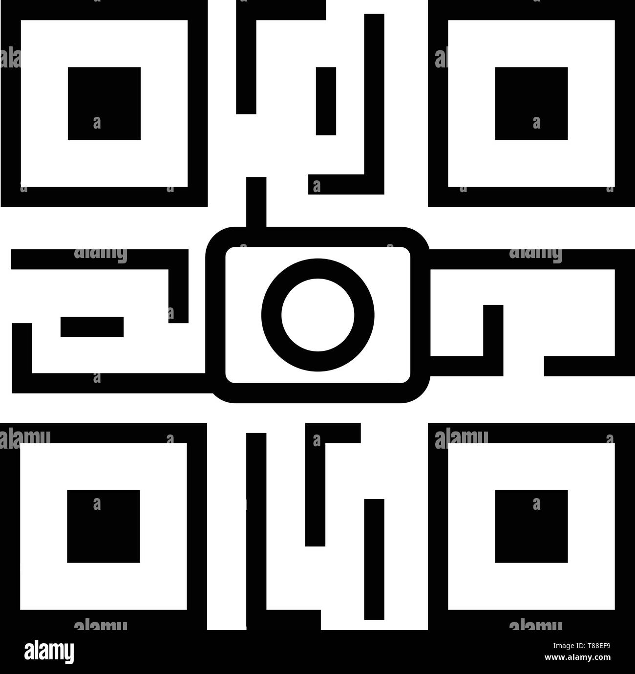 QR code icon, outline style Stock Vector Image & Art - Alamy