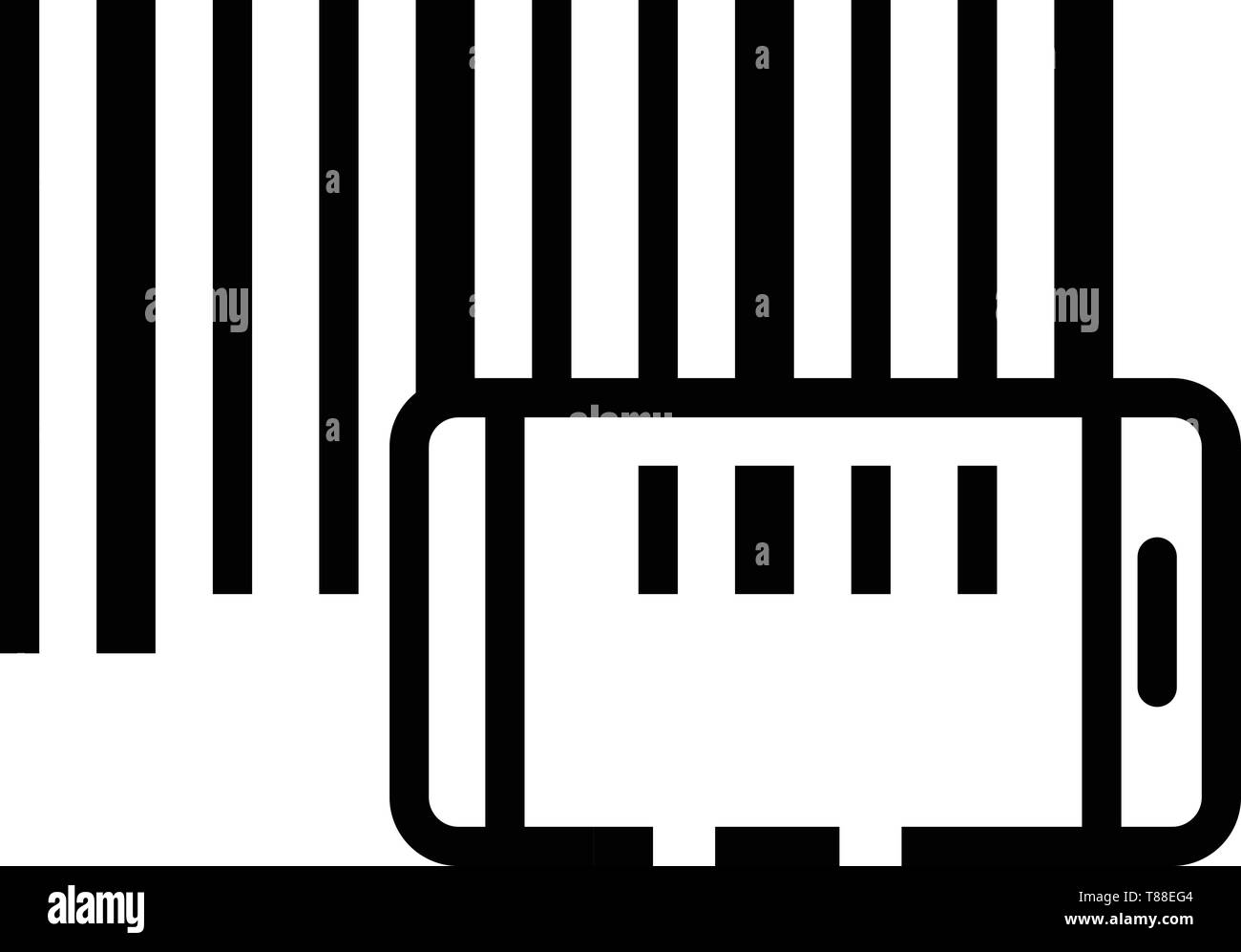 Smartphone barcode reading icon, outline style Stock Vector Image & Art ...