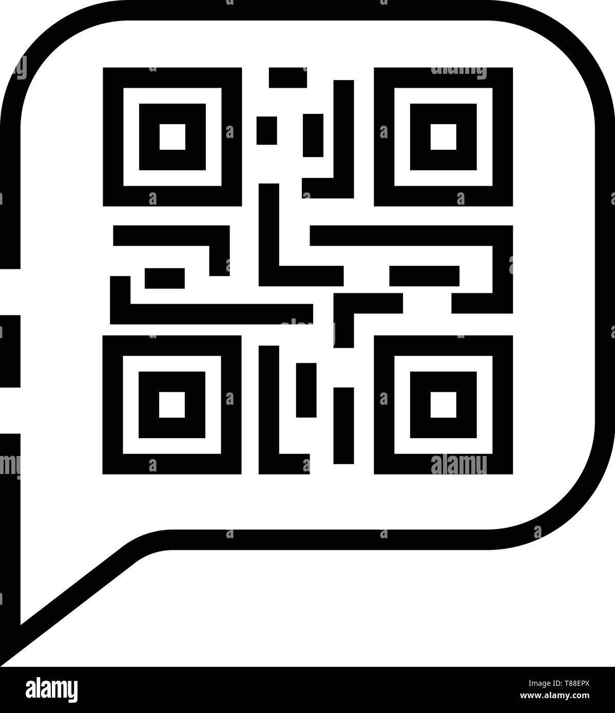 QR code in chat bubble icon, outline style Stock Vector Image & Art - Alamy