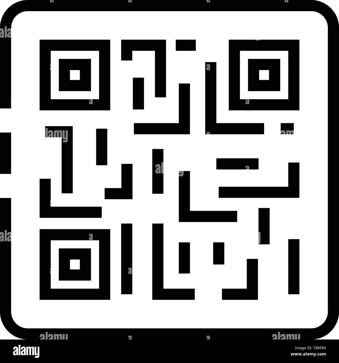 QR code in the frame icon, outline style Stock Vector Image & Art - Alamy
