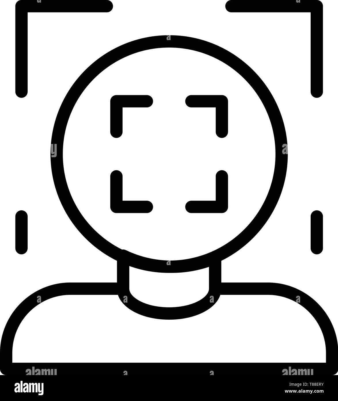 Face recognition frame icon, outline style Stock Vector Image & Art - Alamy