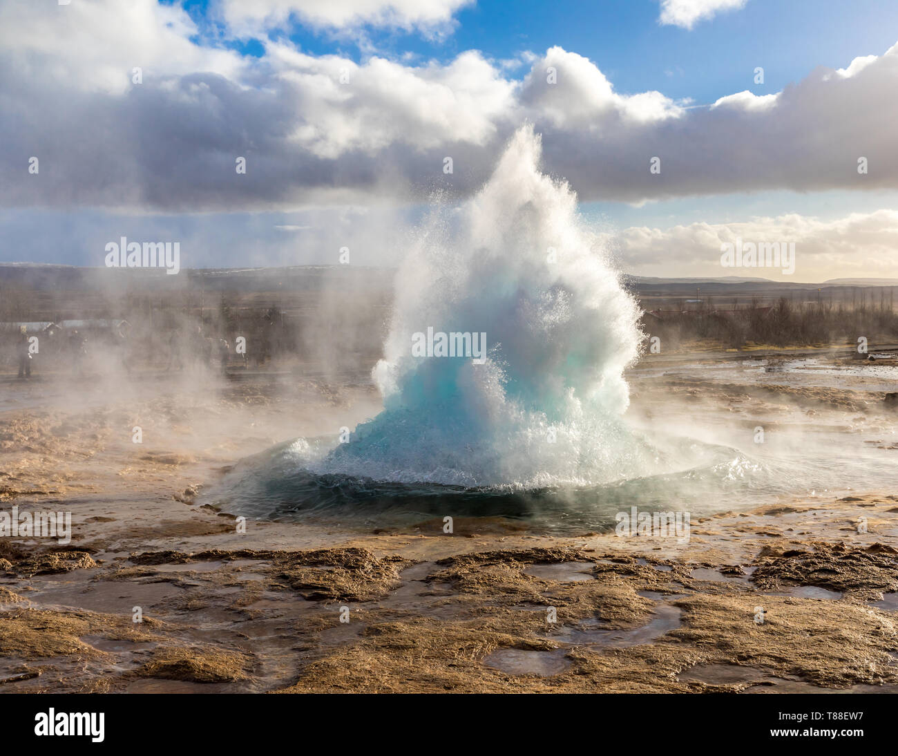 strokkur geysir hot spring Eruption in golden circle Iceland Stock ...
