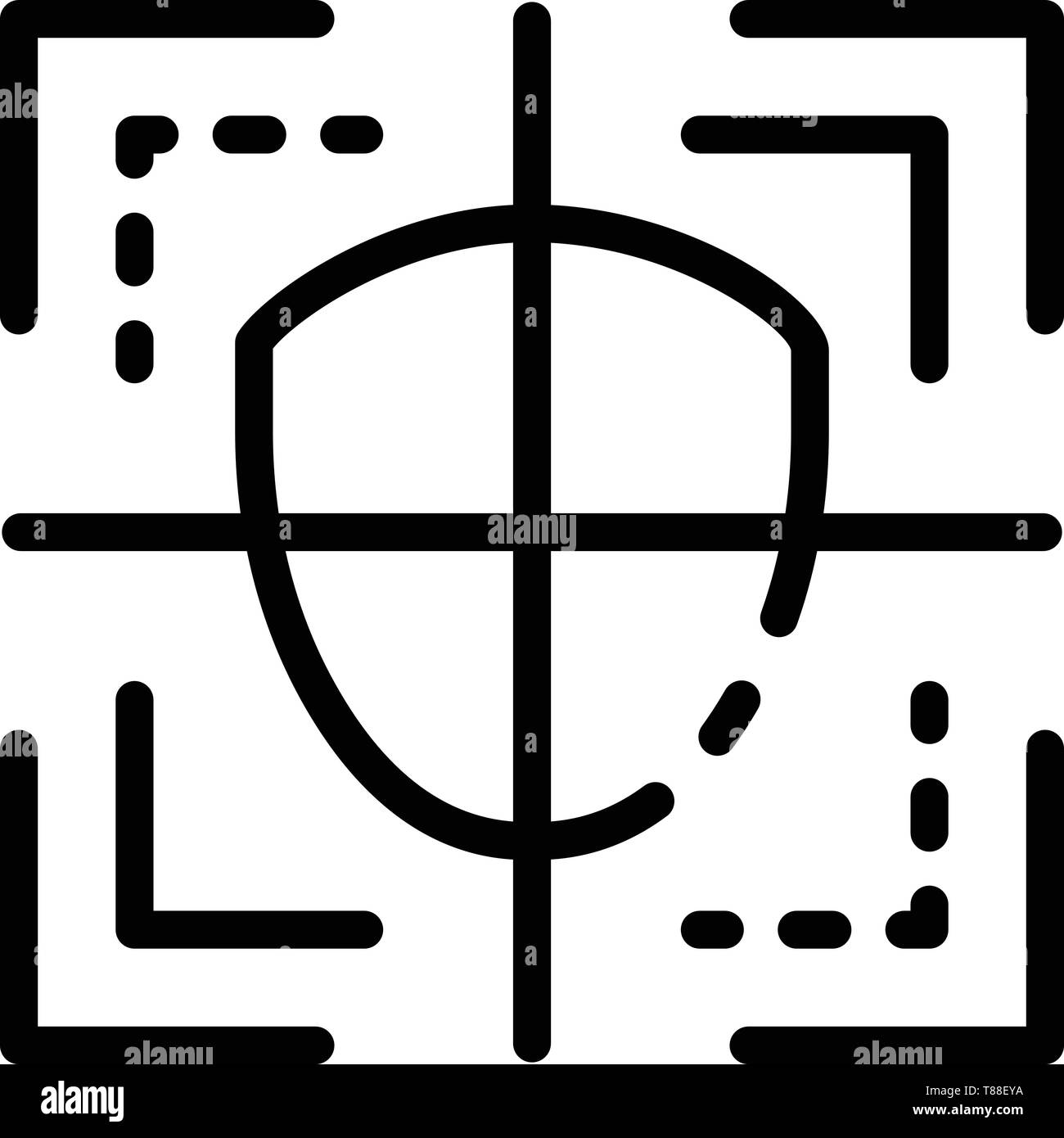 Face detection sight icon, outline style Stock Vector Image & Art - Alamy