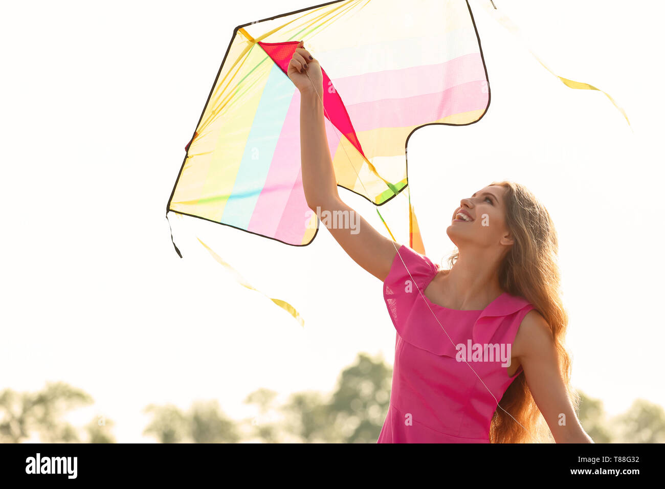 Woman Flying Kite High Resolution Stock Photography and Images - Alamy