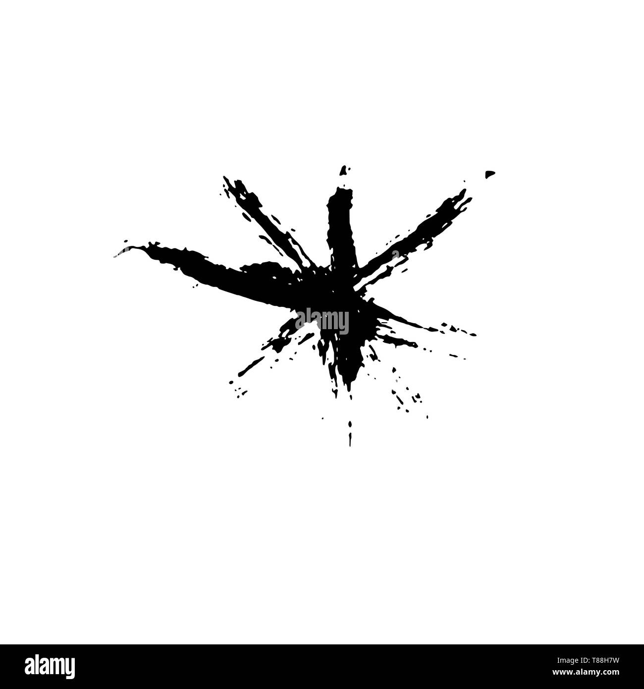 Ink vector brush stroke star. Vector illustration. Grunge texture Stock ...