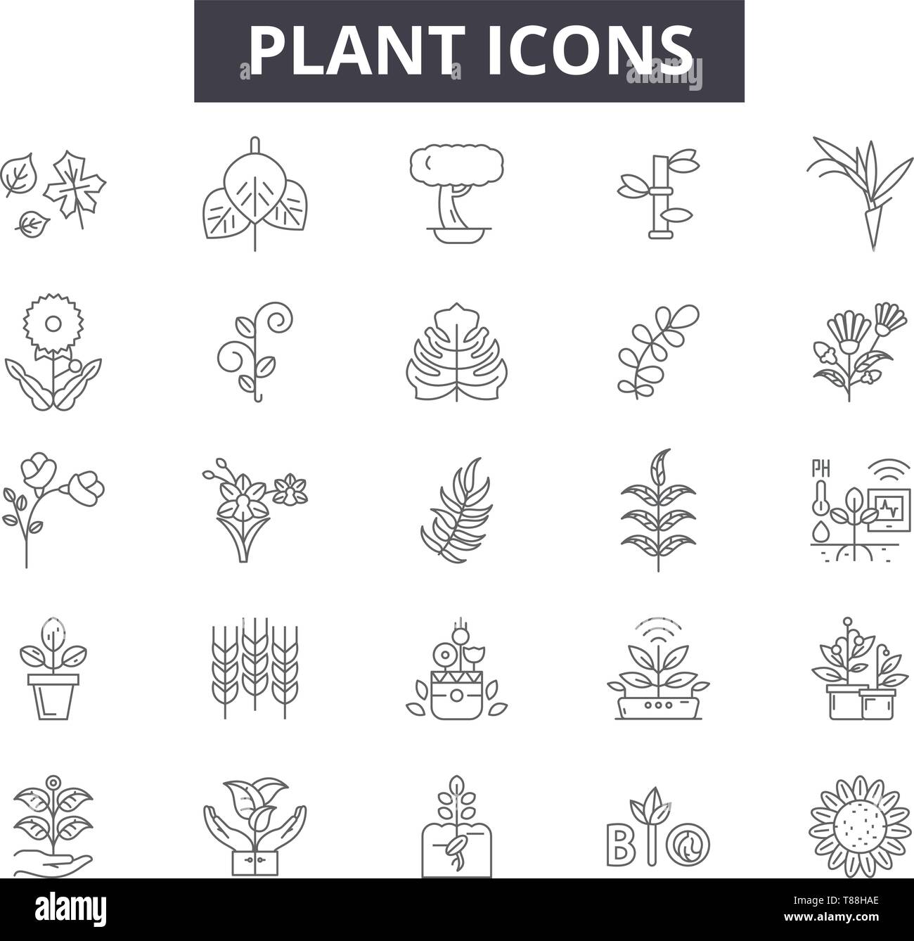 Plant line icons, signs, vector set, linear concept, outline ...