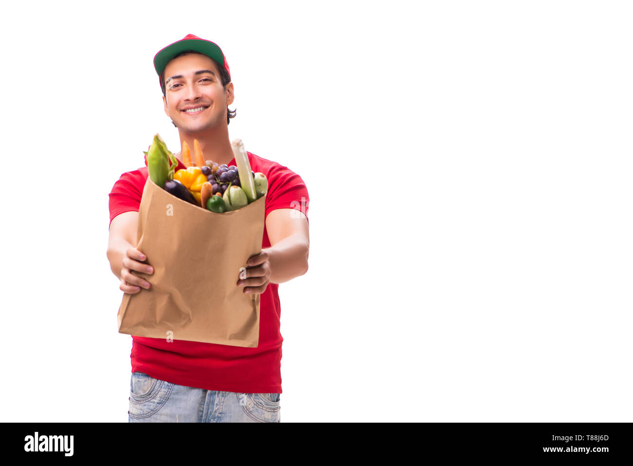 Concept of shopping delivery isolated on white background Stock Photo ...