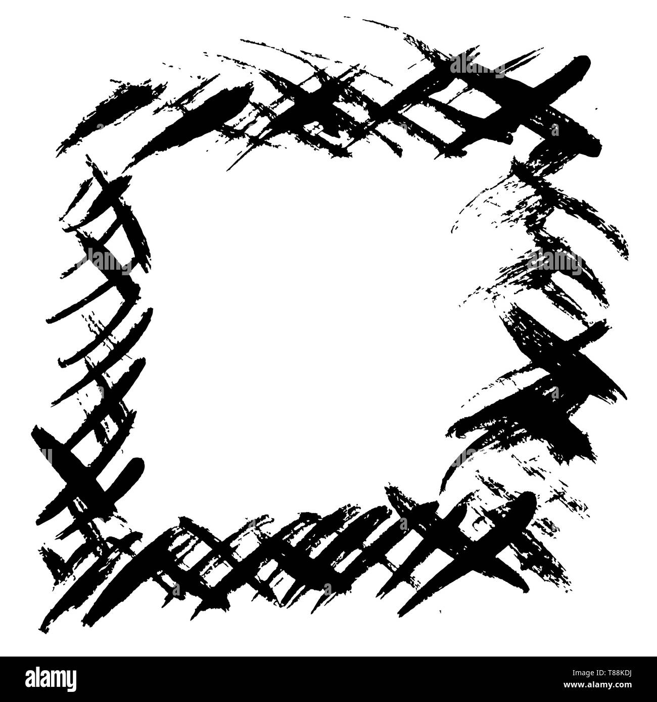 Ink vector brush stroke frame. Vector illustration. Grunge texture ...