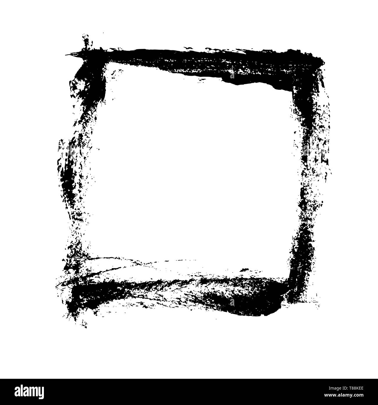 Ink vector brush stroke frame. Vector illustration. Grunge texture ...