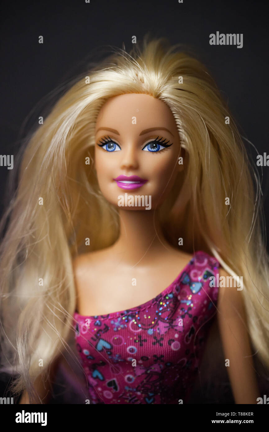 WOODBRIDGE, NEW JERSEY - May 10, 2019: A 2000s era Barbie Doll is posed ...