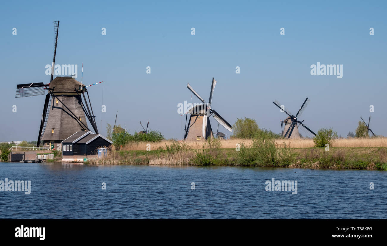 Row iconic historic windmills hi-res stock photography and images - Alamy