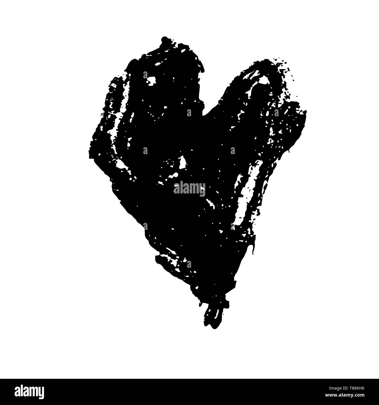 Grunge heart. Valentine day print. Vector illustration Stock Vector ...