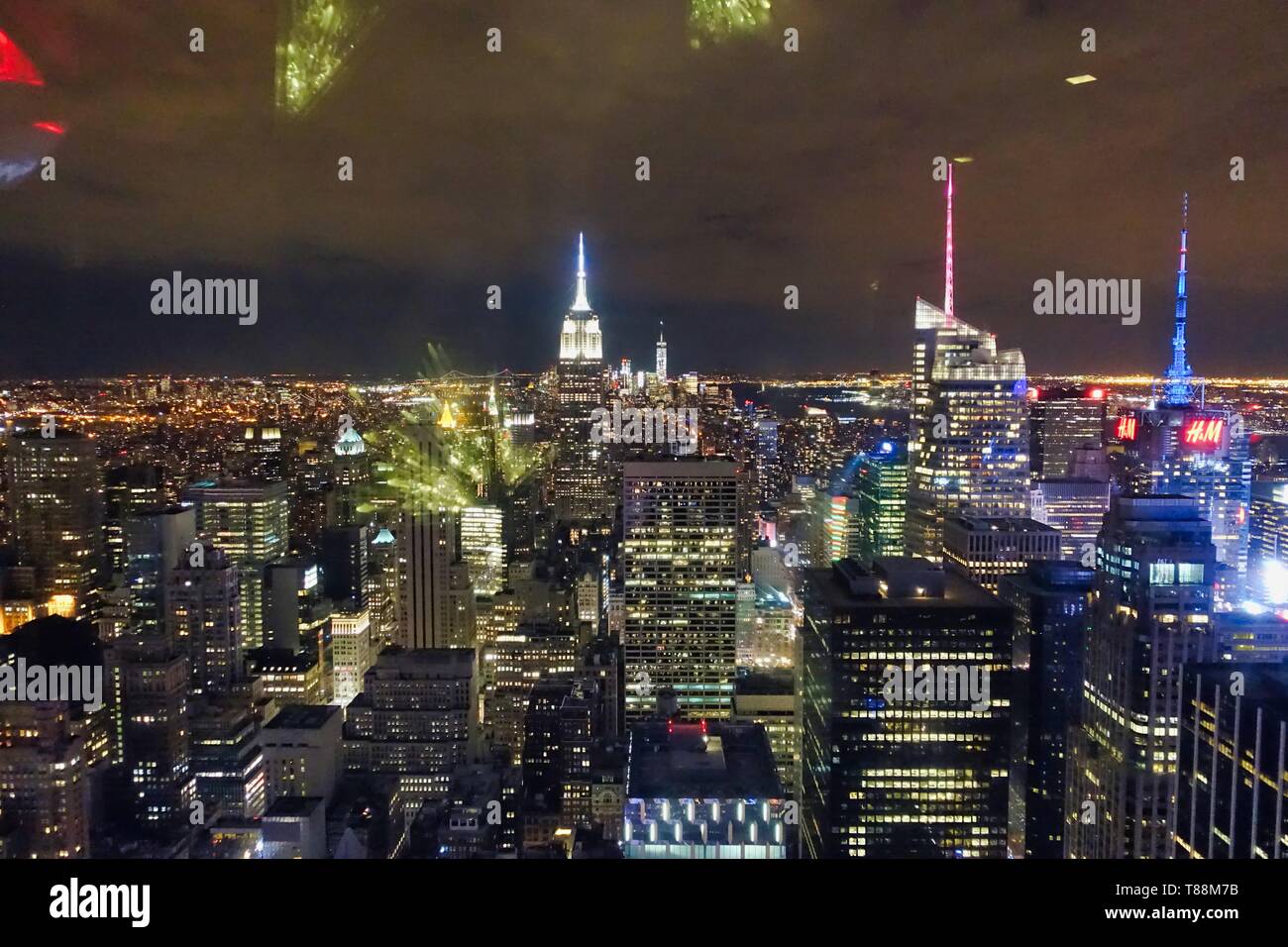 New York City Skyline at Night Stock Photo - Alamy