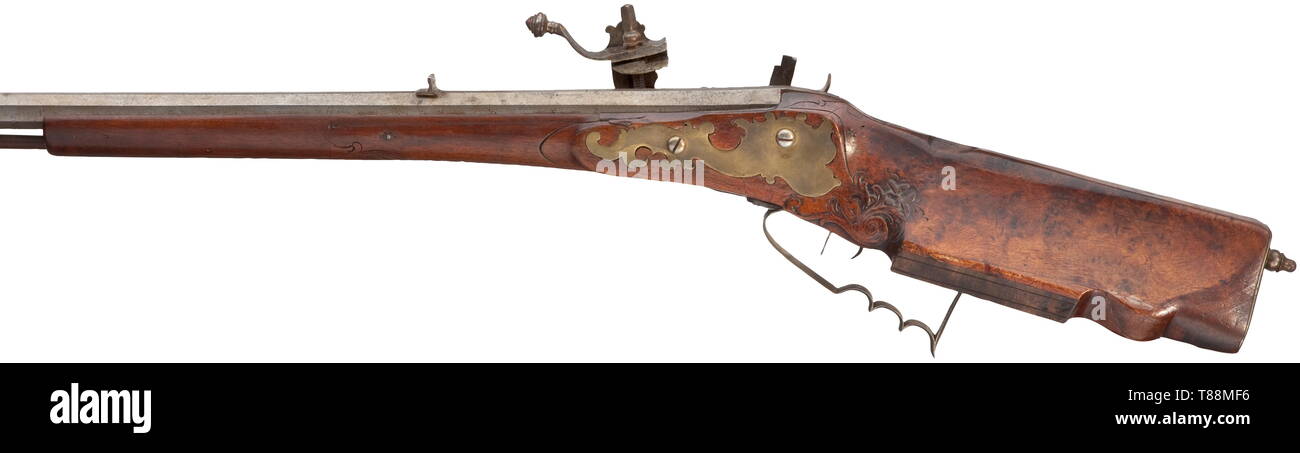 A wheellock rifle, Eichstädt, circa 1700 Slightly swamped octagonal ...