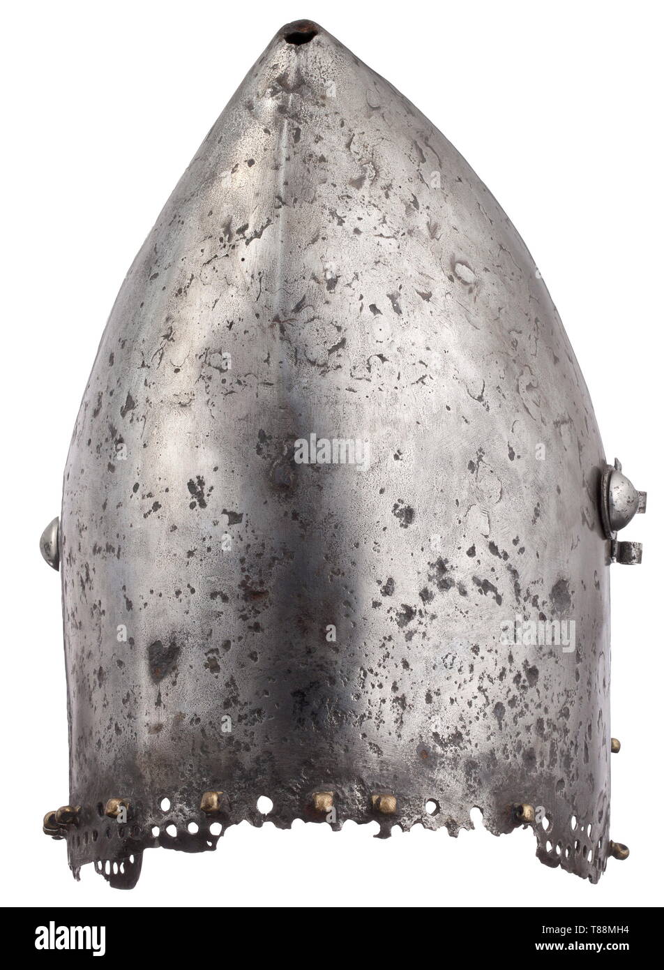 An Italian bascinet early 15th century. The skull in excavated ...