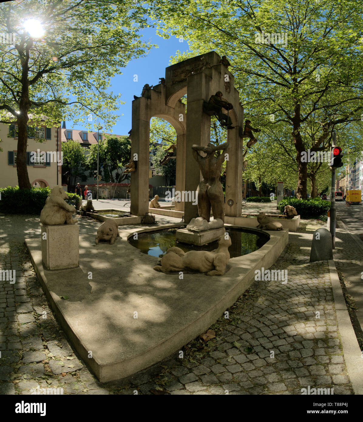 Detail of the Lenk Fountain in Constance, Germany Stock Photo - Alamy