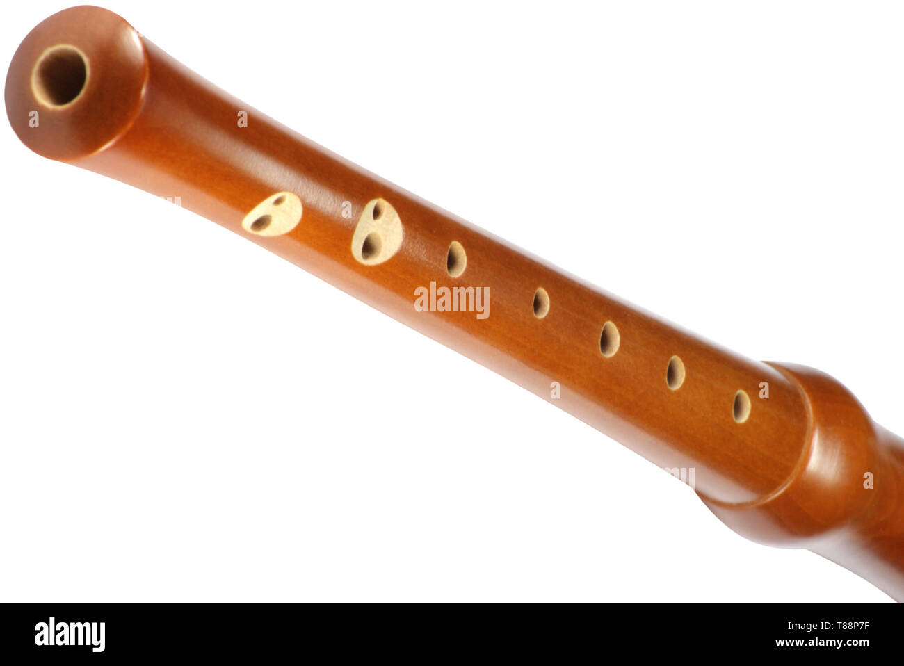 wood recorder isolated on white Stock Photo - Alamy